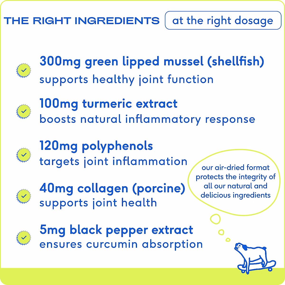 Native Pet Relief - Anti Inflammatory for Dogs - Turmeric, Polyphenols, Green Lipped Mussels for Dogs - Dog Aspirin Alternative - Dog Arthritis Supplement & Dog Joint Pain Relief - 60 Dog Relief Chews