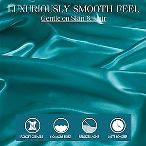 Madison Park Essentials Satin Luxury Wrinkle-Free High-Luster and Silk Standard Teal 2