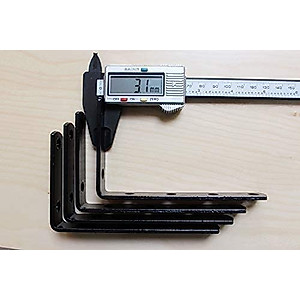 MHMYDZ 4 Pcs Black Steel Heavy Duty"L" Corner Brace Joint Angle Bracket Shelf Bracket Wall Hanging with Screws 125mmX75mm/5 InchX3 Inch Decorative Corner Brackets Joint Angle Bracket