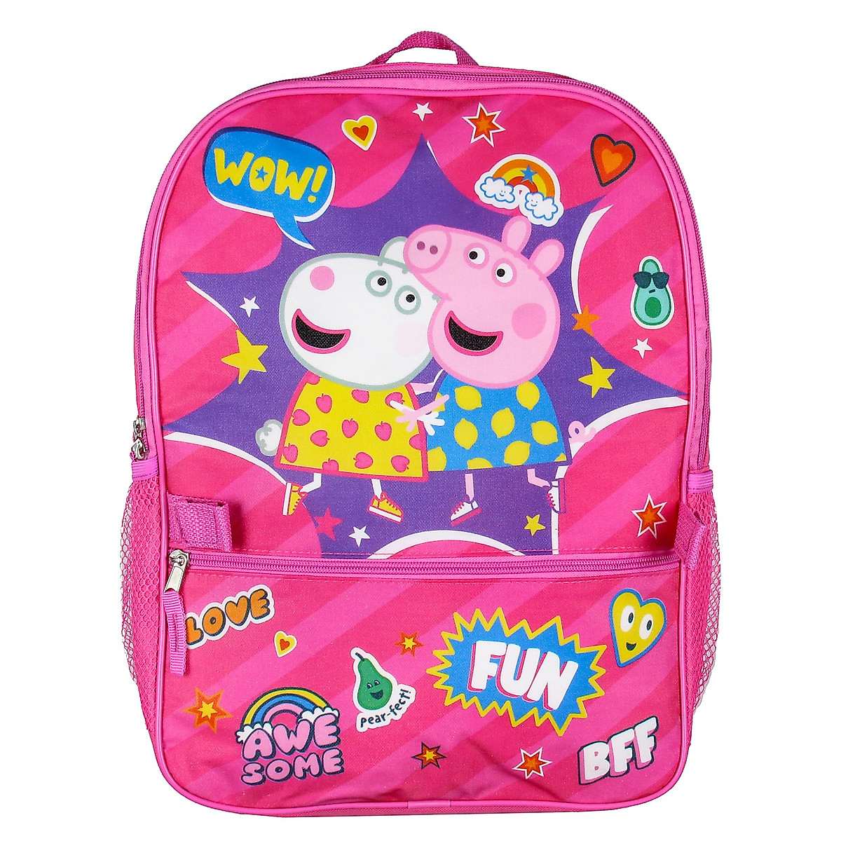 Peppa Pig School Travel Backpack Set For Girls With Detachable Insulated Lunch Box