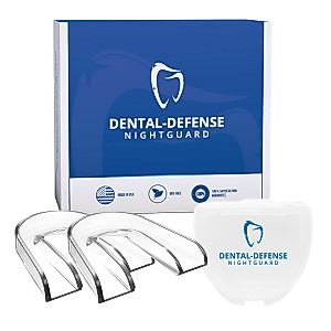 Dental-Defense Professional Dental Guard, Anti Grinding Dental Night Guard, TMJ Relief, Bruxing, Reduces Teeth Clenching, Nightguard, Anti Grinding Teeth Protector, 2 Pack, Made in The USA