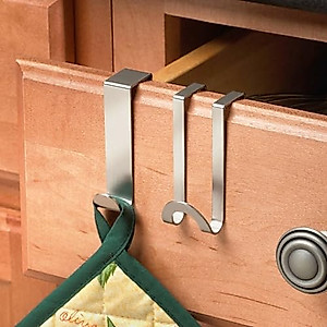 Spectrum Diversified Over the Cabinet Door Hook, 2 Count (Pack of 1), Brushed Nickel