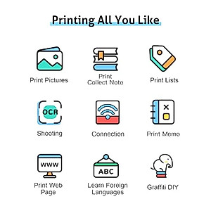 YDuupxe Mini Printer ABS Smart Pocket Thermal Picture Printer USB Photo Printer iOS (RBL-4)