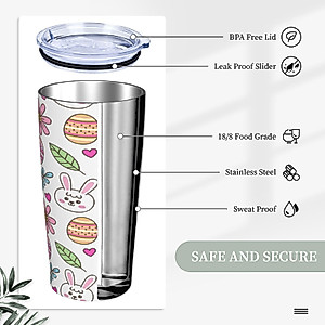 ayvcxui plants flower with easter eggs Stainless Steel Insulated Tumbler 20 Oz Water Bottle Coffee Mug Coffee Mug With Lid Straw Gifts