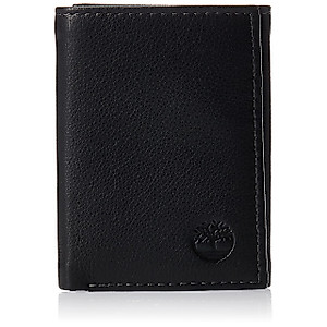 Timberland mens Exclusive Blix Fine Leather Trifold Wallet, Black, One Size US
