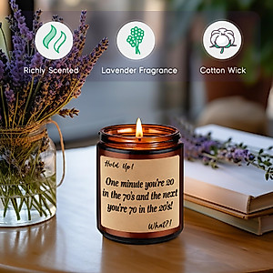 GSPY Scented Candles - 70th Birthday Gifts for Women, Men - 70 Years Old Birthday Gifts, Funny 70th Birthday Gifts for Women Friends, Mom, Dad, Grandma, Grandpa, Her, Him