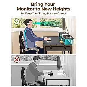 Rolanstar Computer Desk with Power Outlets & LED Light, 47 inch Home Office Desk with 3 Drawers and Storage Shelves, Writing Desk with Monitor Stand, Modern Work Desk for Home Office, Carbon Black