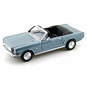 1964.5 Ford Mustang Convertible, Blue - Motormax Premium American 73212 - 1/24 Scale Diecast Model Car by Motor Max