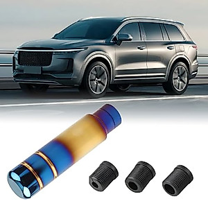 UGSHY 1 PC 5In Aluminum Alloy Heavy Weighted Shifter Knob, Metal Gear Stick Shifter Handle with Hread Adapters, Universal Weighted Gear Lever for Most Manual Automatic Transmissions (Baked Blue)