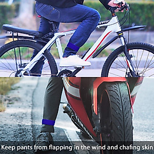 Wisdompro Ankle Strap, 1 Pair Polyester Blousing Garters Trousers Boots Blouses Hook and Loop Strap for Waders, Fly, Fishing, Hunting, Hiking, Cycling, Gardening, Military Uniforms (14 Inch Blue)