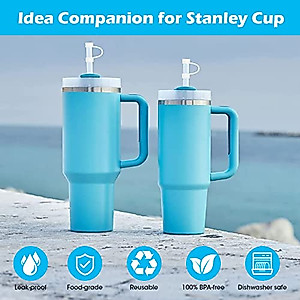 6pcs Spill Proof Stopper Silicone for Stanley Cup H2.0 FlowState Tumbler 30oz 40oz with Straw Cover Sets,Round Leak Stoppers and Square Spill Stoppers