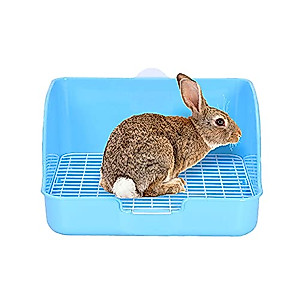 Dwarf Rabbit Corner Litter Box, Guinea Pig Potty Trainer, Small Animals Cage Accessories and Supplies for Hamster, Rats, Ferret, Bunny