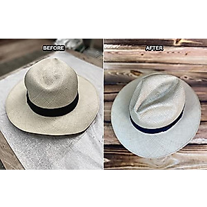 Paul Lashton Stiffener Set with Brush Hat Care Premium Solution Safe on All Materials Designed for Cotton Wool Felt Straw Panama Montecristi Baseball Caps, More Will Not Affect Texture Color Clear