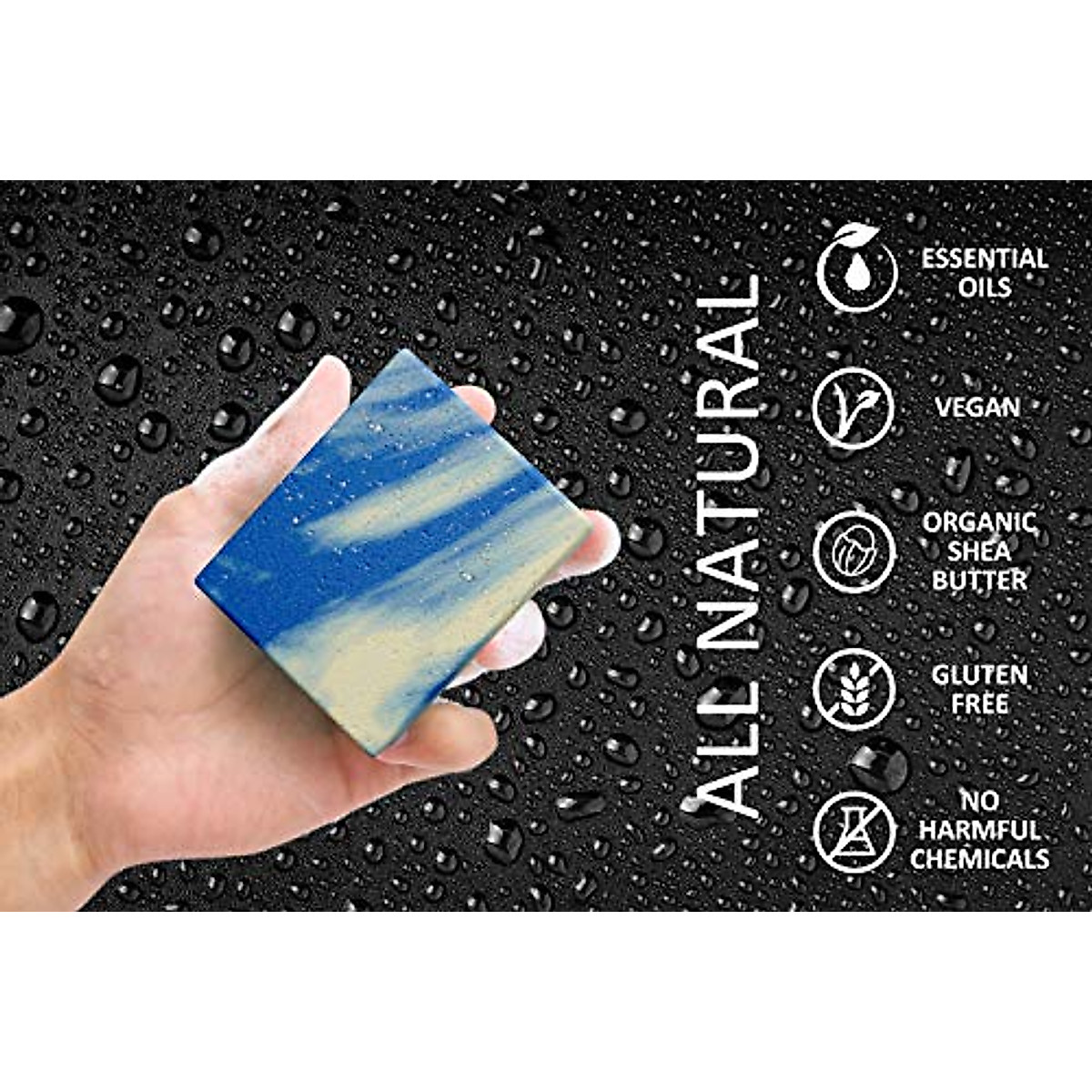 NATURAL AMERICAN SOLDIER Men’s Bar Soap – 100% All Natural, Masculine Scents, Essential Oils, Organic Shea Butter, No Harmful Chemicals – (6pk) Natural Soap Bars for Men - Made in USA - Man Soap, 5 oz