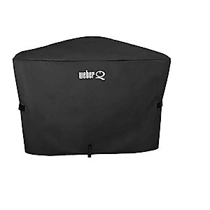 Weber Q 2000 and 3000 Series with Cart Grill Cover, Heavy Duty and Waterproof, Fits Grill Widths Up To 50 Inches