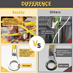 540PCS Marine Grade Heat Shrink Wire Connectors - Sopoby Electrical Connectors Kit of Tinned Red Copper, AWG 22-10 Waterproof Crimp connectors terminals Insulated Ring Fork Spade Butt Splices