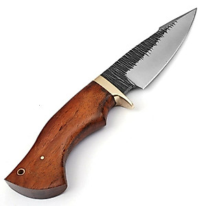 SHARD BLADE Handmade Carbon Steel Hunting Knife with Sheath Fixed Blade knives Wood Handle Camping Knife Bushcraft Knife, Survival Hunting Knife