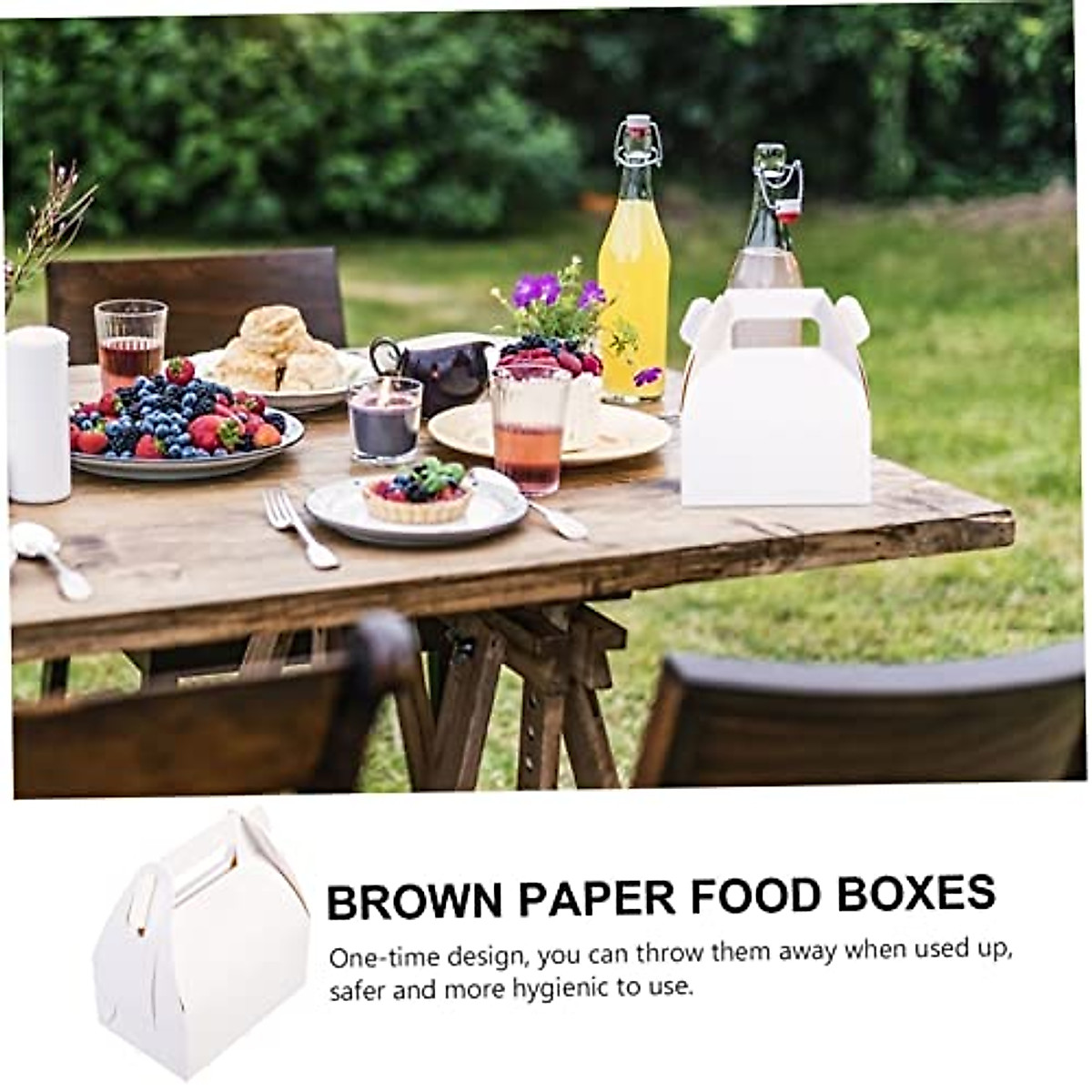 NOLITOY Mini Pastry 20Pcs Boxes Kraft paper food box cajas para cupcakes mini cakes mini cupcake Mini Pastry white kraft paper case treat case candy kraft container portable bracket