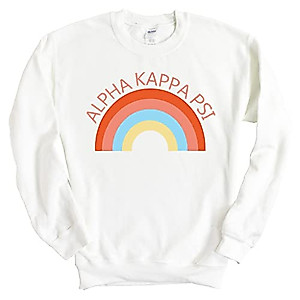 Alpha Kappa Psi Happy Days Sweatshirt - Fraternity Crewneck Sweatshirt White