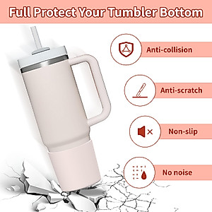 WUQID Higher Silicone Boot Compatible with Stanley Quencher H2.0 40oz 30oz 20oz & IceFlow Flip 30oz 20oz,Fit Same Diameter 20oz-40oz Tumbler Cups Anti-Slip Bottle Bottom Sleeve Cover