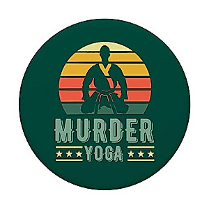 Jiu Jitsu Murder Yoga Funny BJJ Retro Vintage Style PopSockets Swappable PopGrip