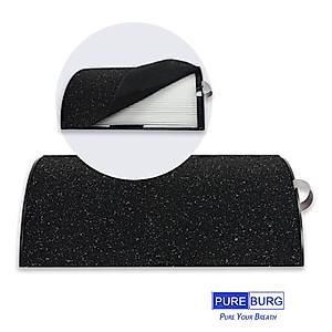 PUREBURG Replacement Filter Set Compatible with Hunter HPF500 Tower Air Purifier, 2-Pack H13 HEPA + 8 Activated Carbon Pre-Filters Air Clean Dust VOCs