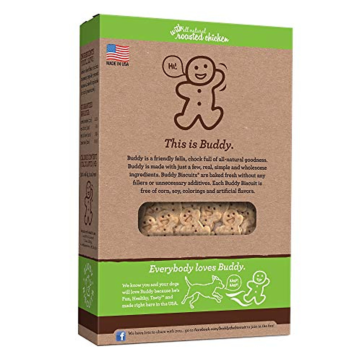 Buddy Biscuits Teeny Crunchy Dog Treats, Roasted Chicken, 8 oz. Box