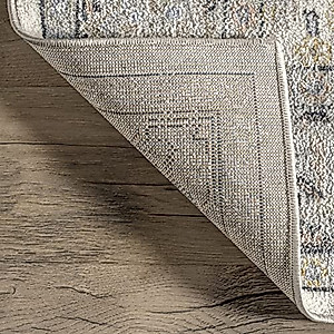 nuLOOM Rue Traditional Bordered Machine Washable Area Rug, 5' 3" x 7' 6", Beige