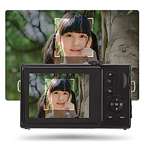 16X Digital Camera, 3 inch TFT LCD 24MP Portable 1080P FHD Micro Single Camera, 1500mAh Rechargeable, for Beginners, Children, Teenagers, Friends(Black)