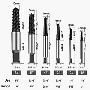 Gifts for Men,8Pcs Damaged Screw Extractor Set,carbon steel broken bolt extractor easy out fastener kit,Water Pipe Remover Kit for Removing Stripped Screws and Broken Bolts,With storage box