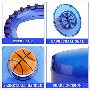 Sandwich Cutter and Sealer 5 PCS - Uncrustables Maker Biscuit Cutter with Basketball Handle - Sandwich Cutter for Kids Boys Lunchbox and Bento Box(Blue)