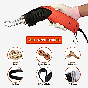 RONGTER Fabric Cutter Rope Cutter Utility Knife, Air Cooled Electric Hot Knife Foam Cutting Tool with Adjustable Power Blades for Cutting Belt Cloth
