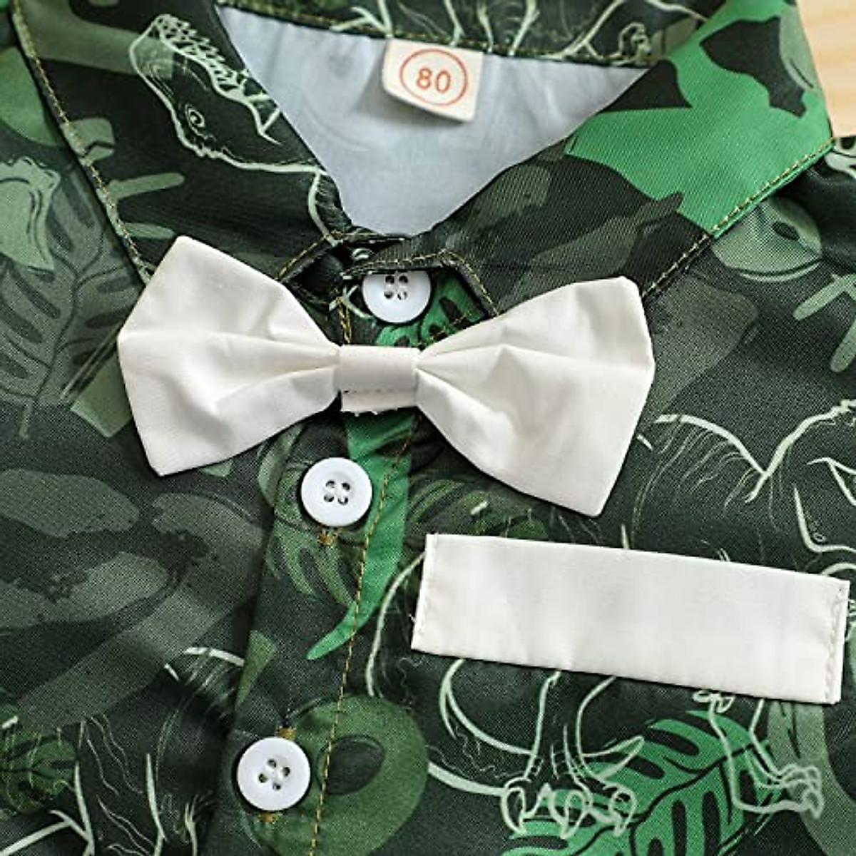 Toddler Baby Boys Summer Clothes Short Sleeve Shirt Shorts Little Kids 2pcs Gentlemen Hawaiian Outfits Playwear Clothing Set (B3 White , 18-24 Months )