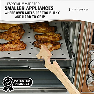 Wooden Oven Rack Puller Stick, Push Pull Tool with Longer Handle Ideal for Kitchen Oven, Toaster Oven, Air Fryer, Convection Oven and Small Kitchen Appliances by INFRAOVENS