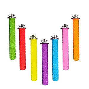 7 Pack Bird Cage Perch, Parrot Stand Wood Paw Grinding Stick for Conures Budgies Parakeet Cockatiel Conure