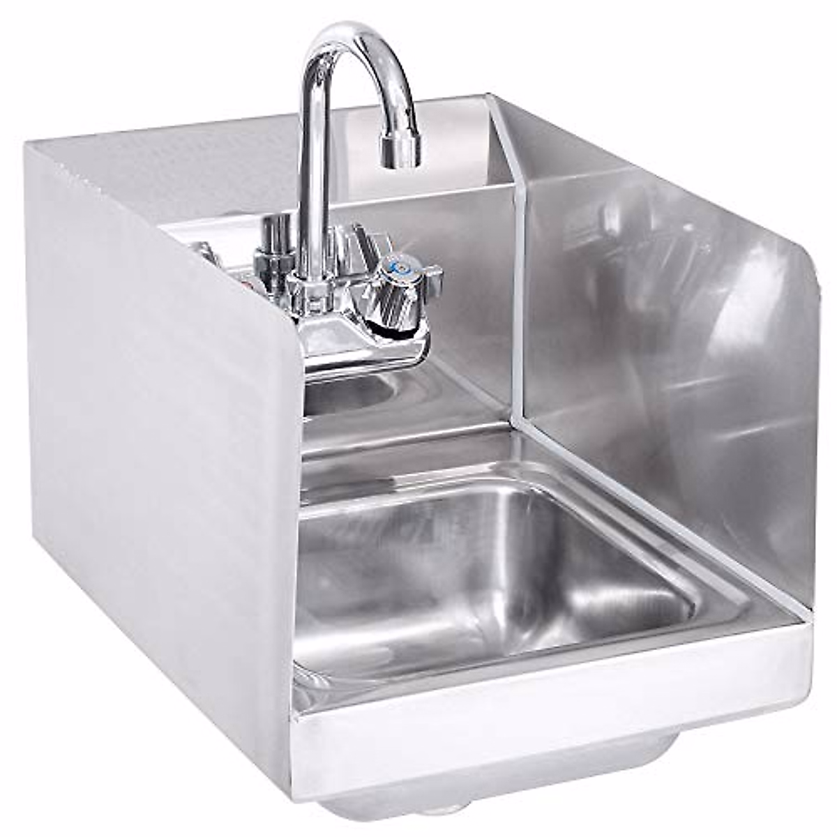 Commercial Stainless Steel Wall-Mount Hand Sink with Side Splash - NSF