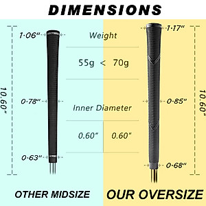 yamato Arthritic Golf Grips Oversize Jumbo Golf Club Grips for Men Women (13 Piece)