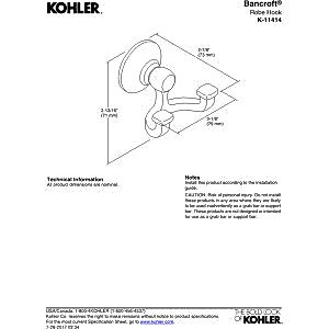 KOHLER Bancroft(R) Robe Hook, Oil-Rubbed Bronze