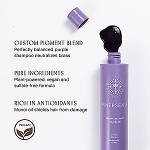 INNERSENSE Organic Beauty - Natural Bright Balance Purple Toning Hairbath | Non-Toxic, Cruelty-Free Haircare (10 fl oz | 295 ml)