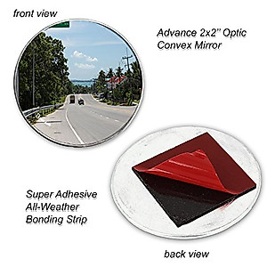 Zento Deals Pack of Two 2 Inch Stick-on Rearview Blind Spot Mirrors Aluminum Border Thin Car Mirrors