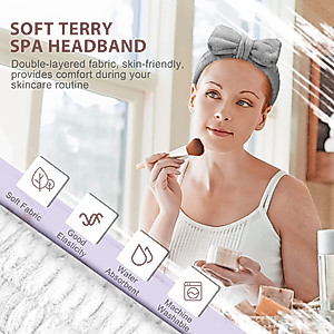 Crosize 7 Pack Headband and Wristband Set for Women - Spa Skin Care Terry Cloth Headbands and Towels for Makeup, Facial Care
