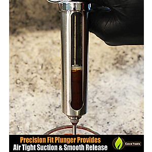 Cave Tools 2.3-oz Stainless Steel Meat Tenderizer Injection Syringe Kit with 3 Precision Marinade Injectors - BBQ Grill and Smoker Accessories