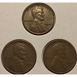 1945 P D S Lincoln Wheat Penny Cent PDS set Penny Seller Very Fine