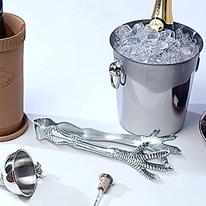 DUZFOREI 8" Ice Tongs, Stainless Steel Eagle Claw Shape Ice Tongs, Creative Gifts