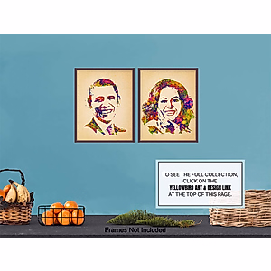 Barack and Michelle Obama Poster Picture Set - Gift for Black African Americans, Democrats, Liberals - Wall Art, Room Decor, Home Decoration for Office, Living Room, Bedroom - 8x10 Unframed