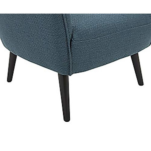Amazon Brand – Rivet Luna Upholstered Crescent Mid-Century Accent Chair with Tapered Legs, 31.5"W, Teal