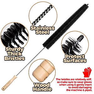 Holikme 2 Pack Dryer Vent Cleaner Kit Dryer Lint Brush Vent Trap Cleaner Long Flexible Refrigerator Coil Brush