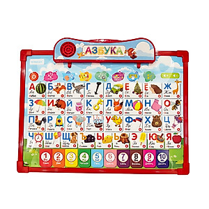 Russian Alphabet Poster for Kids,Learn Russian Language Vocabulary Words and Pronounce,Russian Educational Toys for Toddlers Basic,Russian Books for Beginners