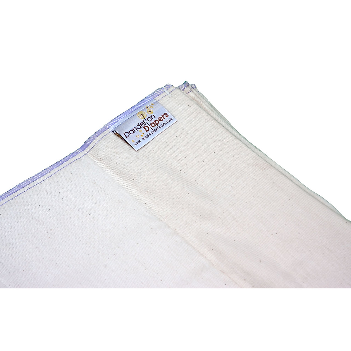 Dandelion Diapers Cloth Diaper Prefolds 100% Organic Cotton Natural Unbleached DSQ | Standard Size 5 | 6 Pack