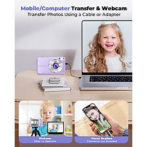 Digital Camera,Kids Camera with 32GB Card,Nsoela FHD 1080P 44MP Compact Vlogging Camera,Point and Shoot Camera 16X Digital Zoom, Portable Mini Kids Camera for Teens Students